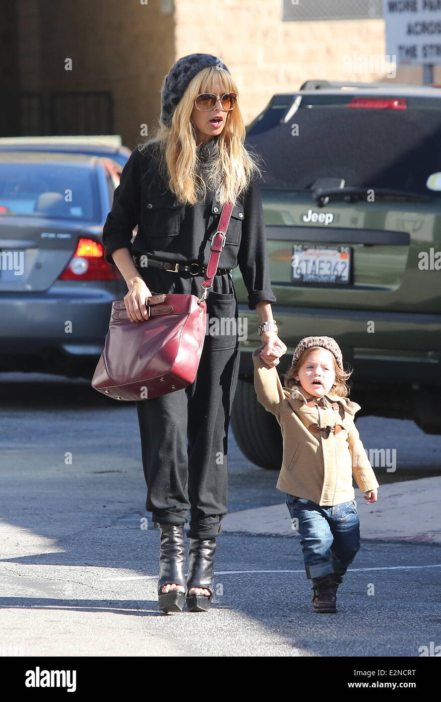 Rachel Zoe and her son arrive at Hugo's Restaurant in Beverly Hills ...