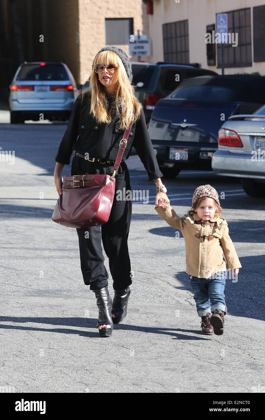 Rachel Zoe and her son arrive at Hugo's Restaurant in Beverly Hills ...