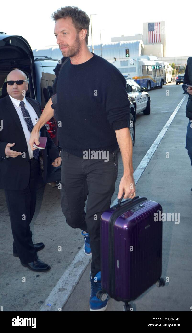 Chris Martin arrives at LAX airport Featuring: Chris Martin Where: Los ...