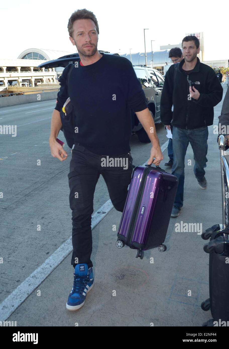 Chris Martin arrives at LAX airport Featuring: Chris Martin Where: Los ...