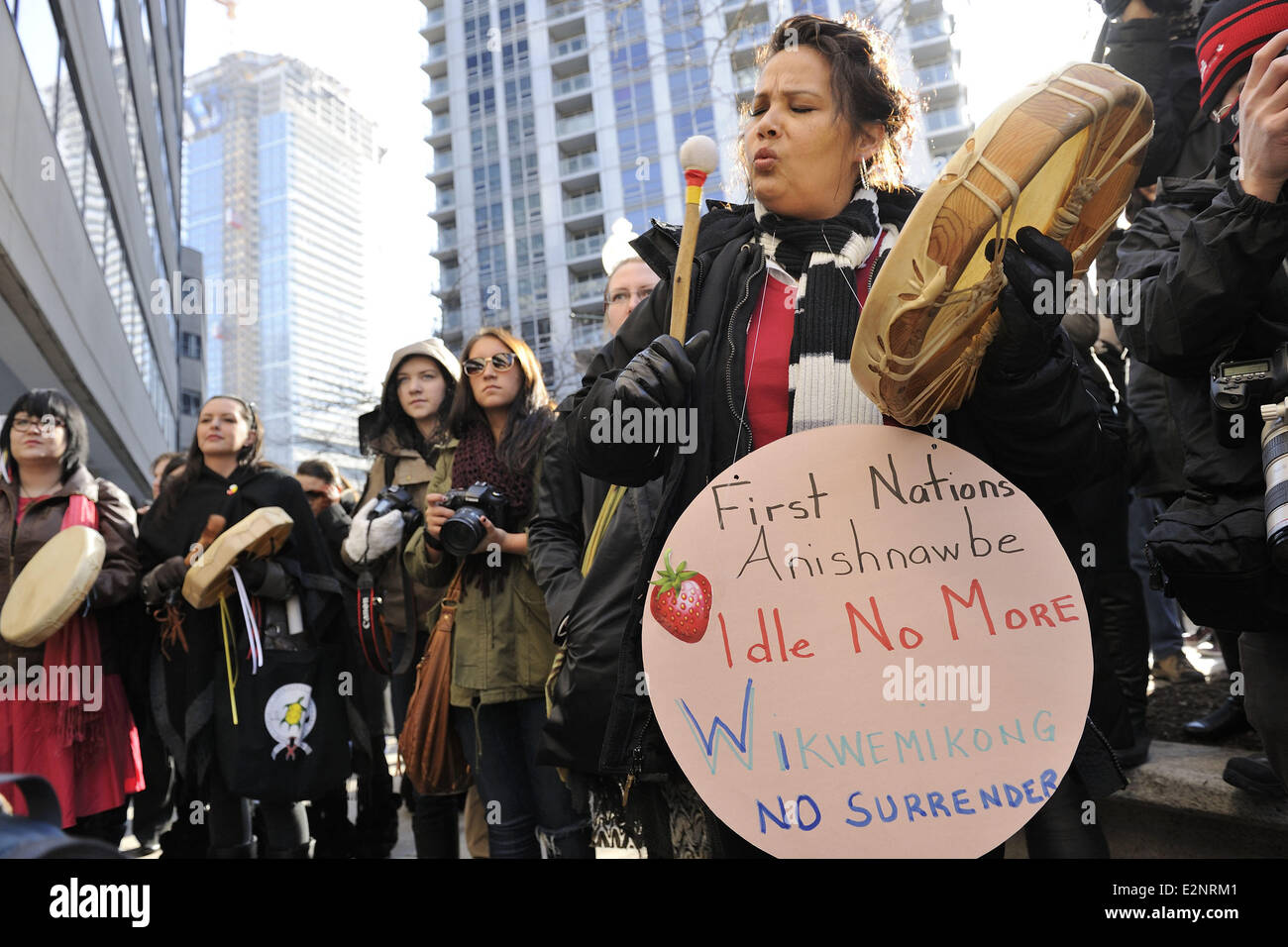 'Idle No More' rally outside the British Consulate-General in Toronto ...