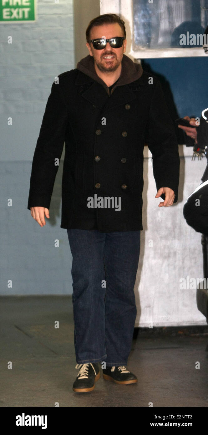 Celebrities at the ITV studios Featuring: Ricky Gervais Where: London ...