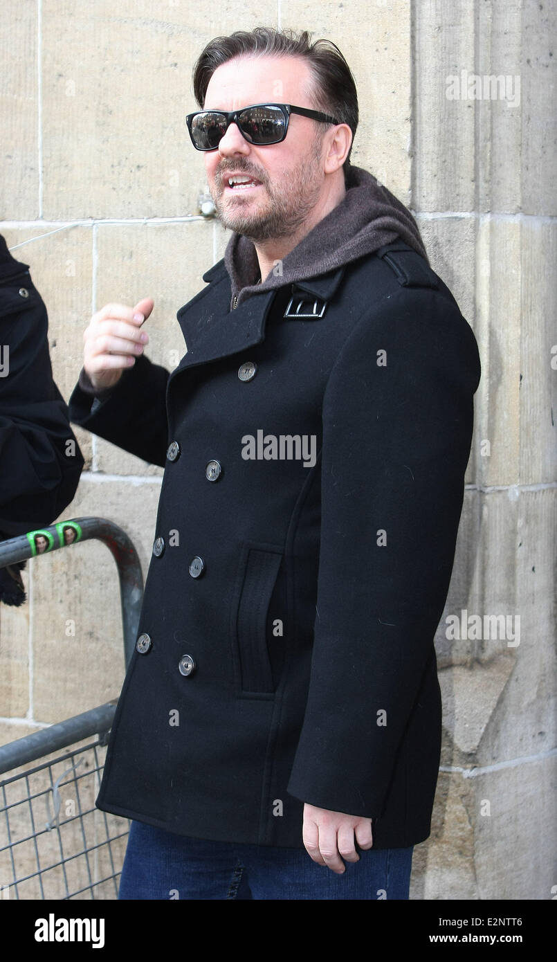 Celebrities at the ITV studios Featuring: Ricky Gervais Where: London ...