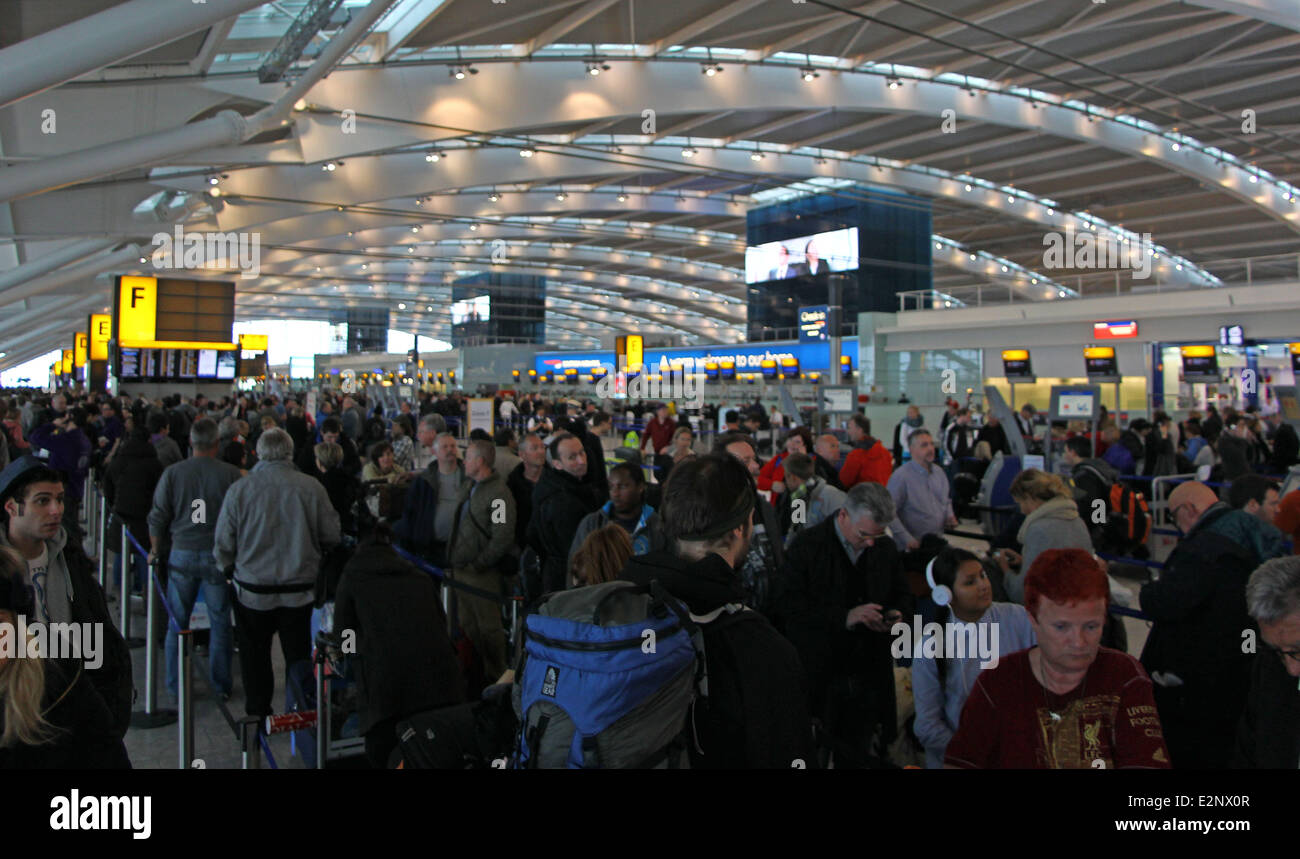 Snow scenes and travel chaos at Heathrow Airport Where: London, United ...