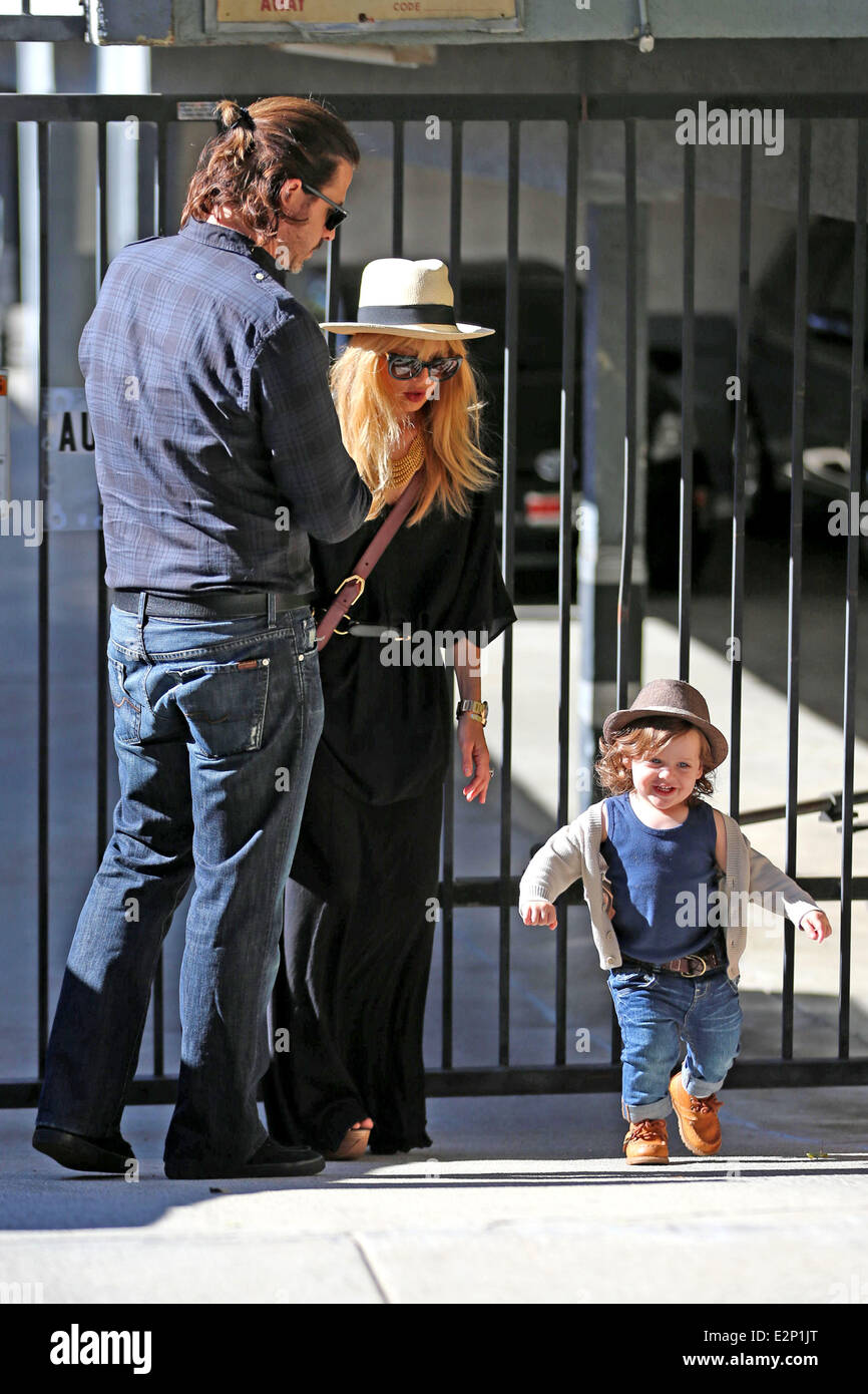 Rachel Zoe, her husband Rodger Berman and their son Skyler Berman exit ...