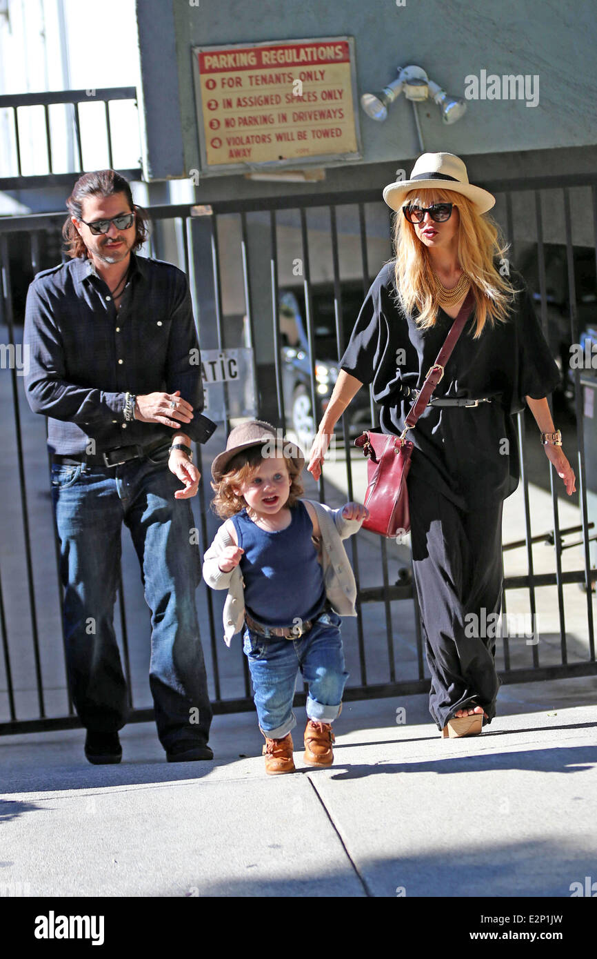 Rachel Zoe, her husband Rodger Berman and their son Skyler Berman exit ...
