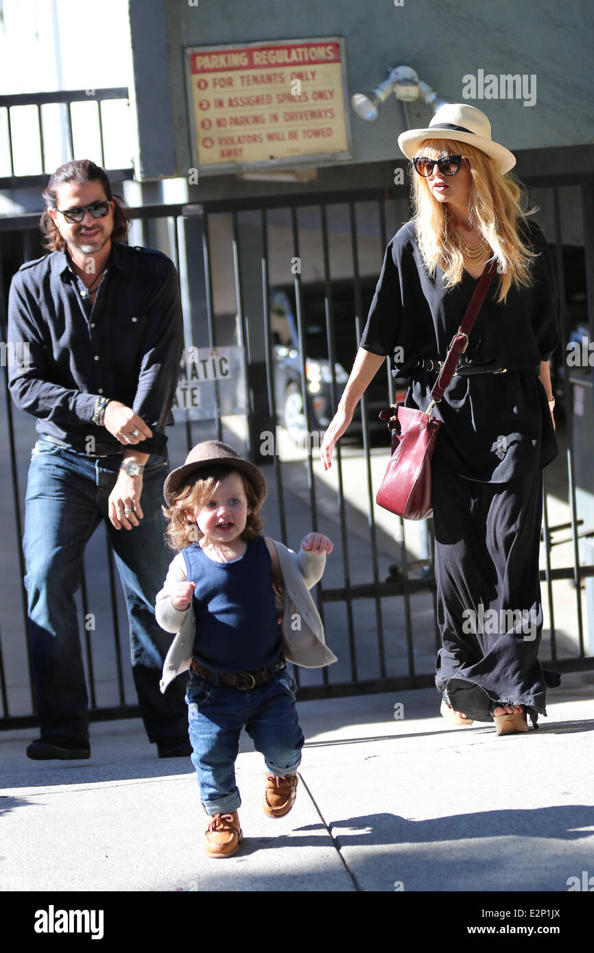 Rachel Zoe, her husband Rodger Berman and their son Skyler Berman exit ...