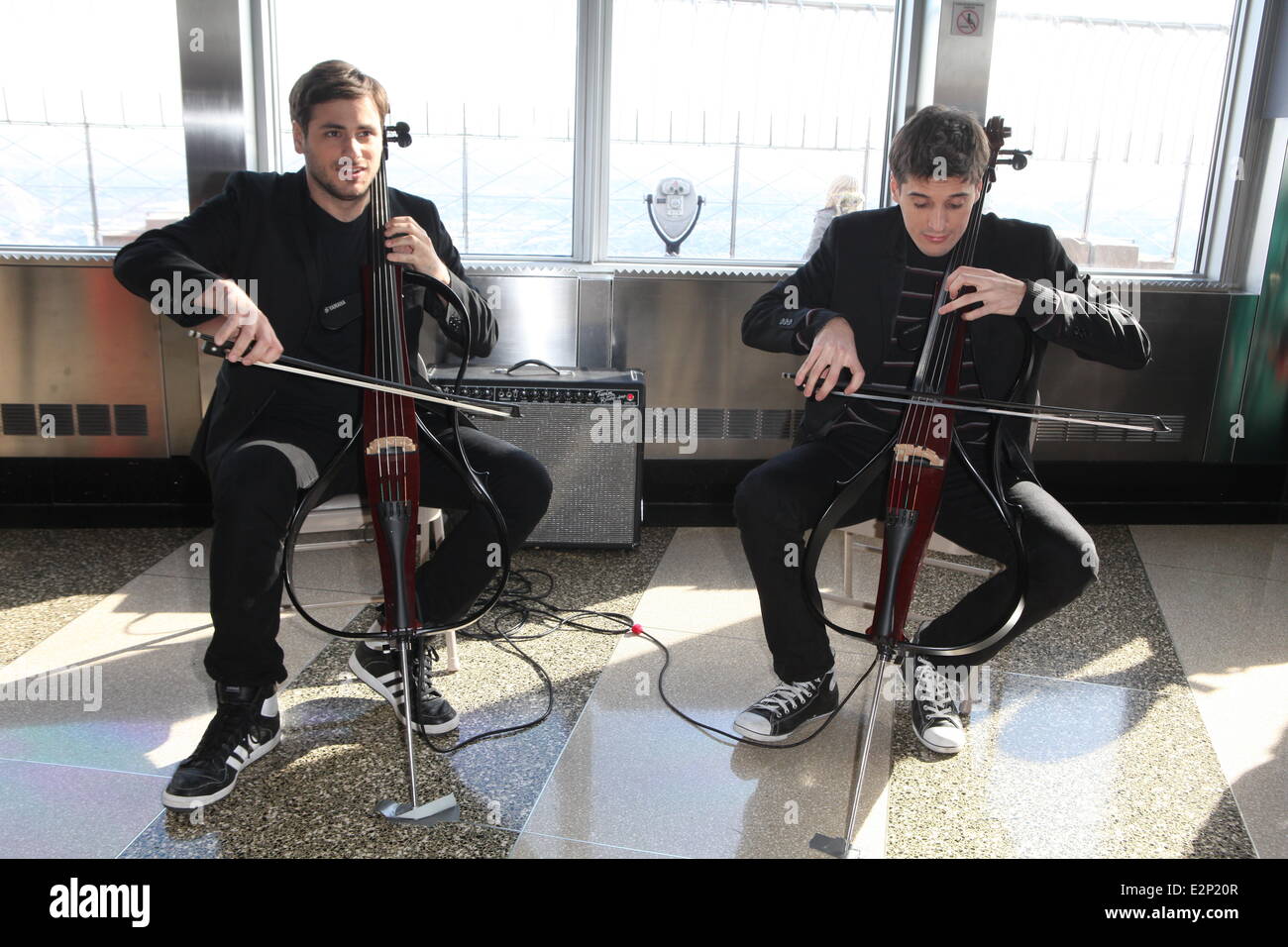 Empire State Building hosts two cellists Luke Sulic and Stejepan Hauser ...