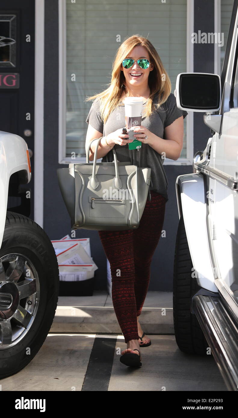 Hillary Duff is seen in high spirits after leaving her pilates class ...