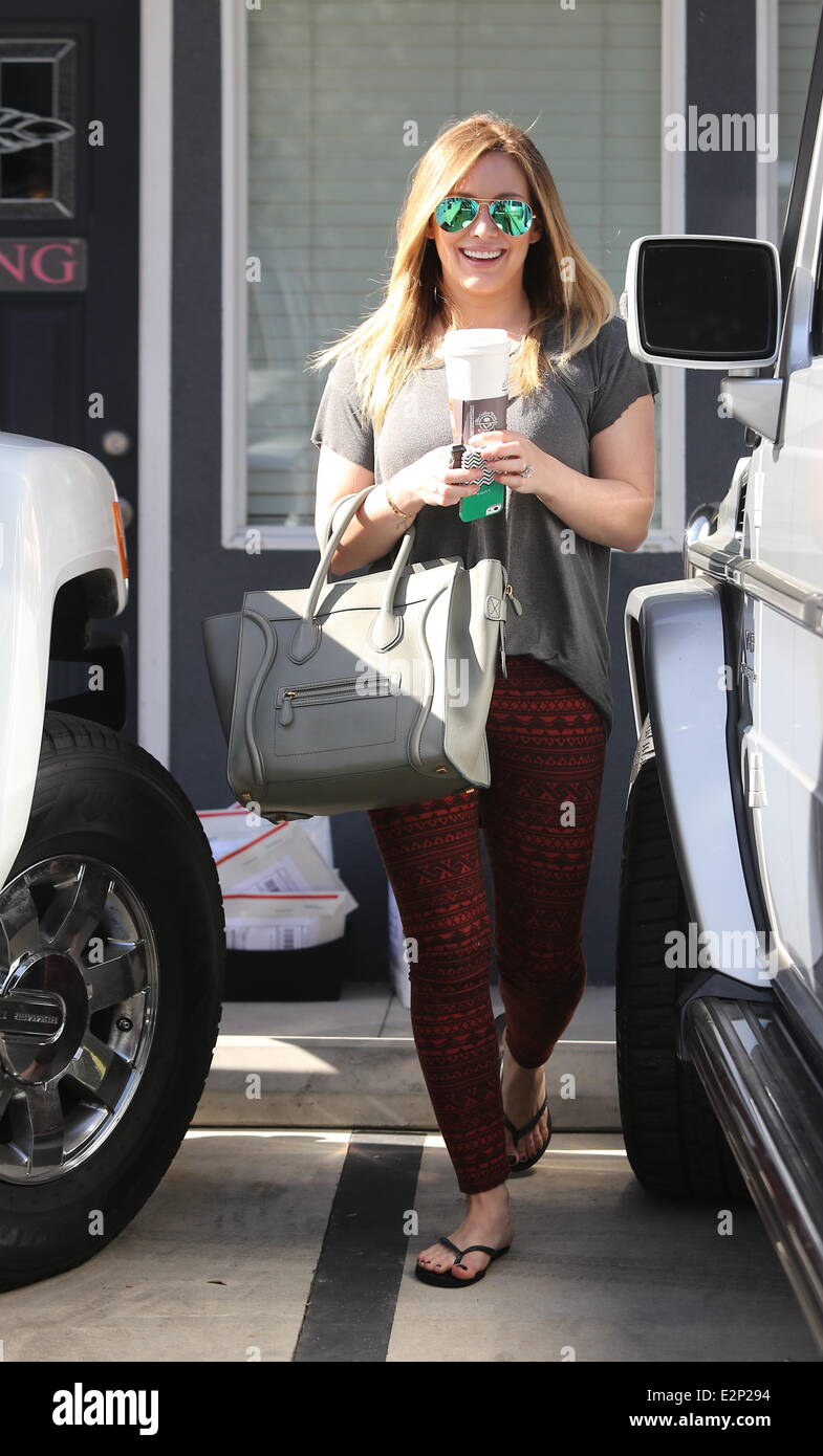Hillary Duff is seen in high spirits after leaving her pilates class ...