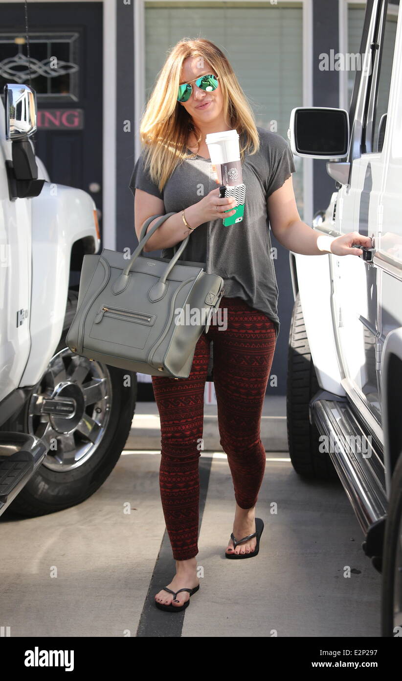 Hillary Duff is seen in high spirits after leaving her pilates class ...