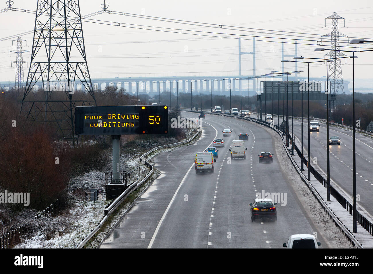 Traffic flowing through the M4 Featuring: M4 Where: Severn Bridge ...