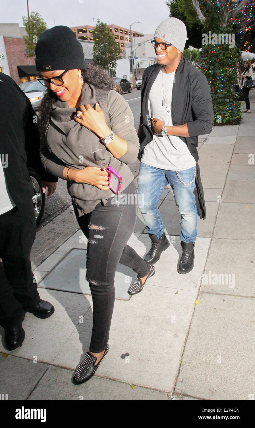 Ne-Yo and his girlfriend Monyetta Shaw have a late lunch at The Ivy on Robertson Boulevard ...