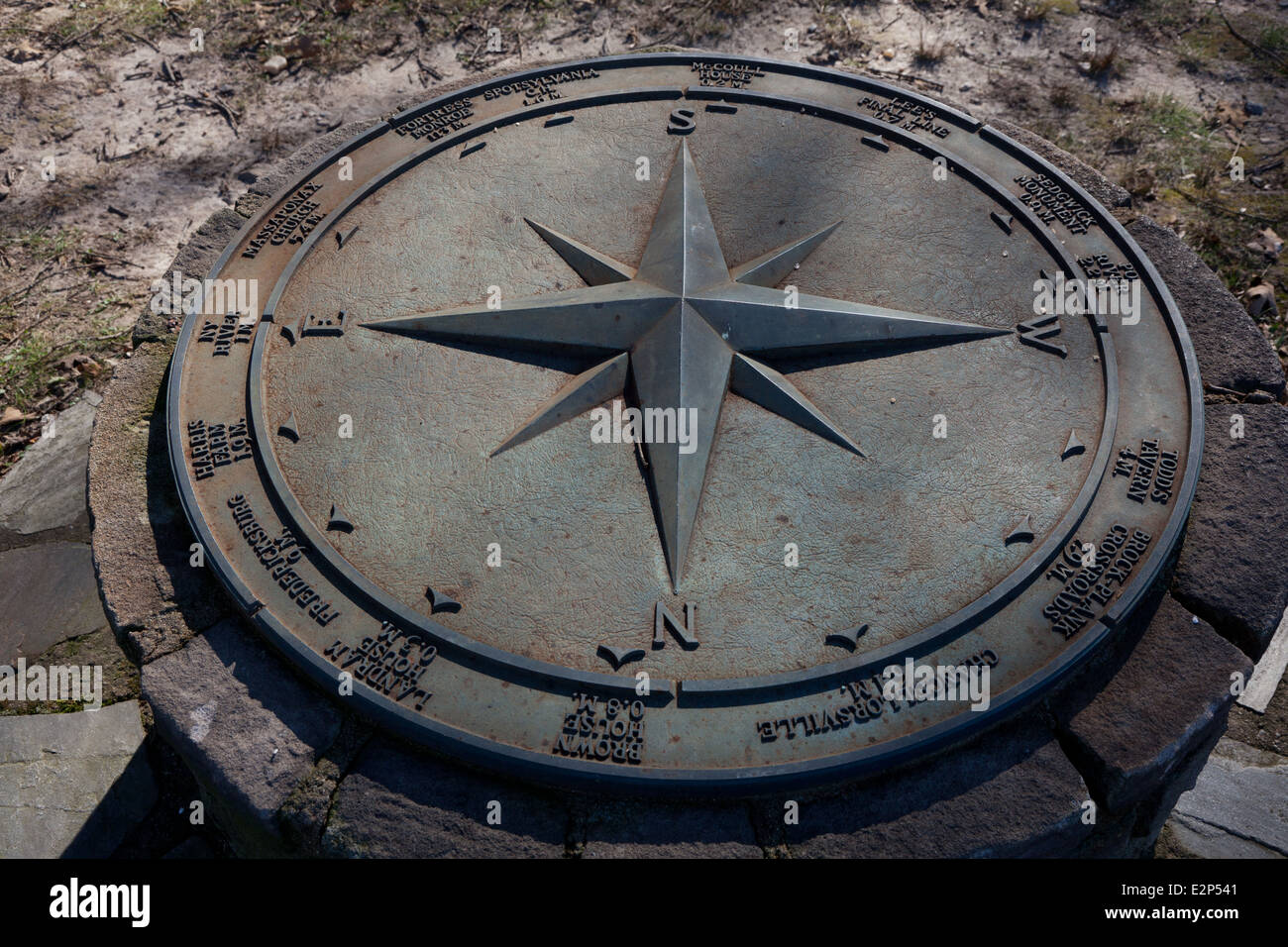 Compass monument at Spotsylvania Battlefield in Virginia Stock Photo ...
