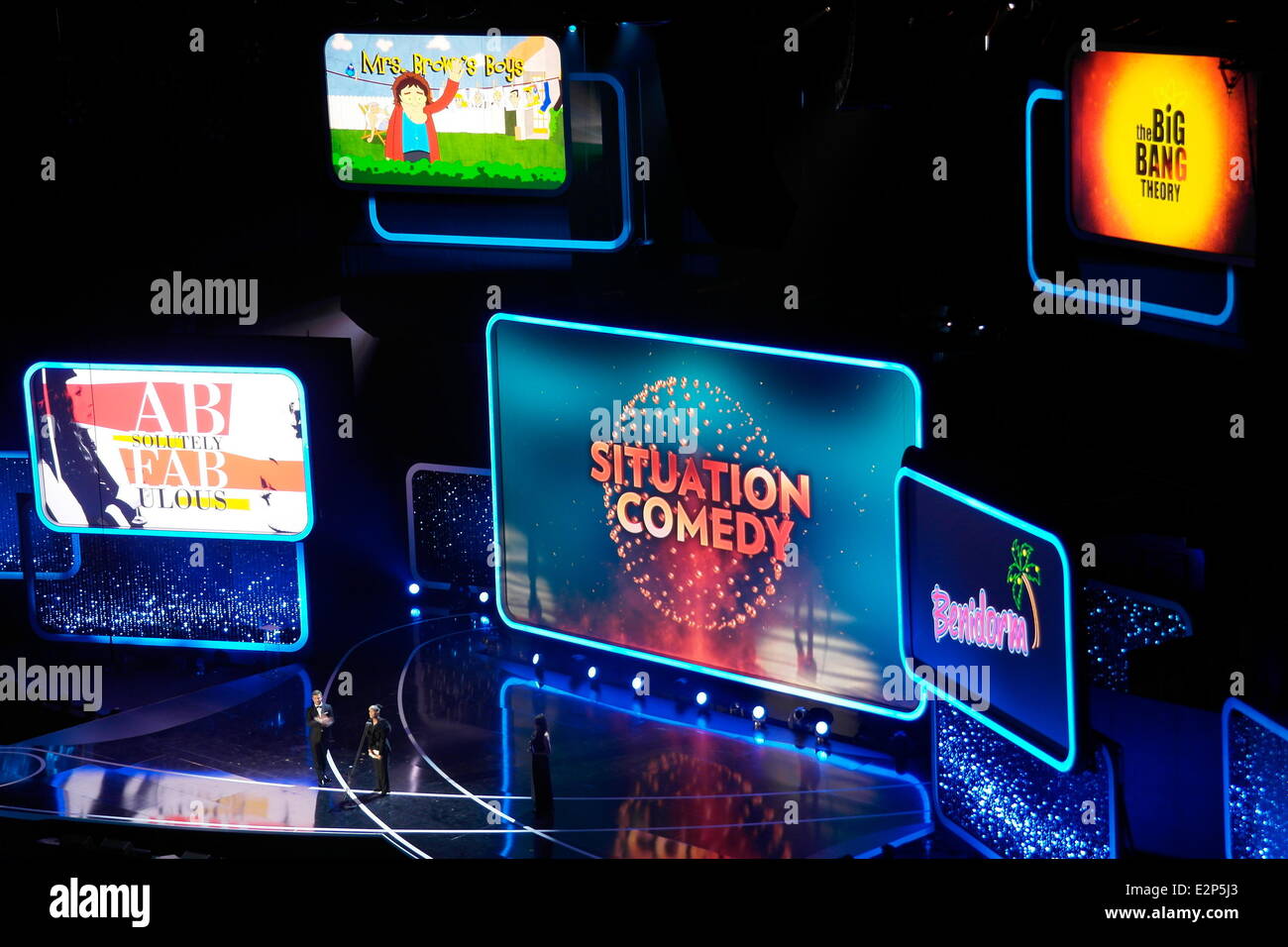 Aerial views inside of the 2013 National Television Awards (NTA's) held ...