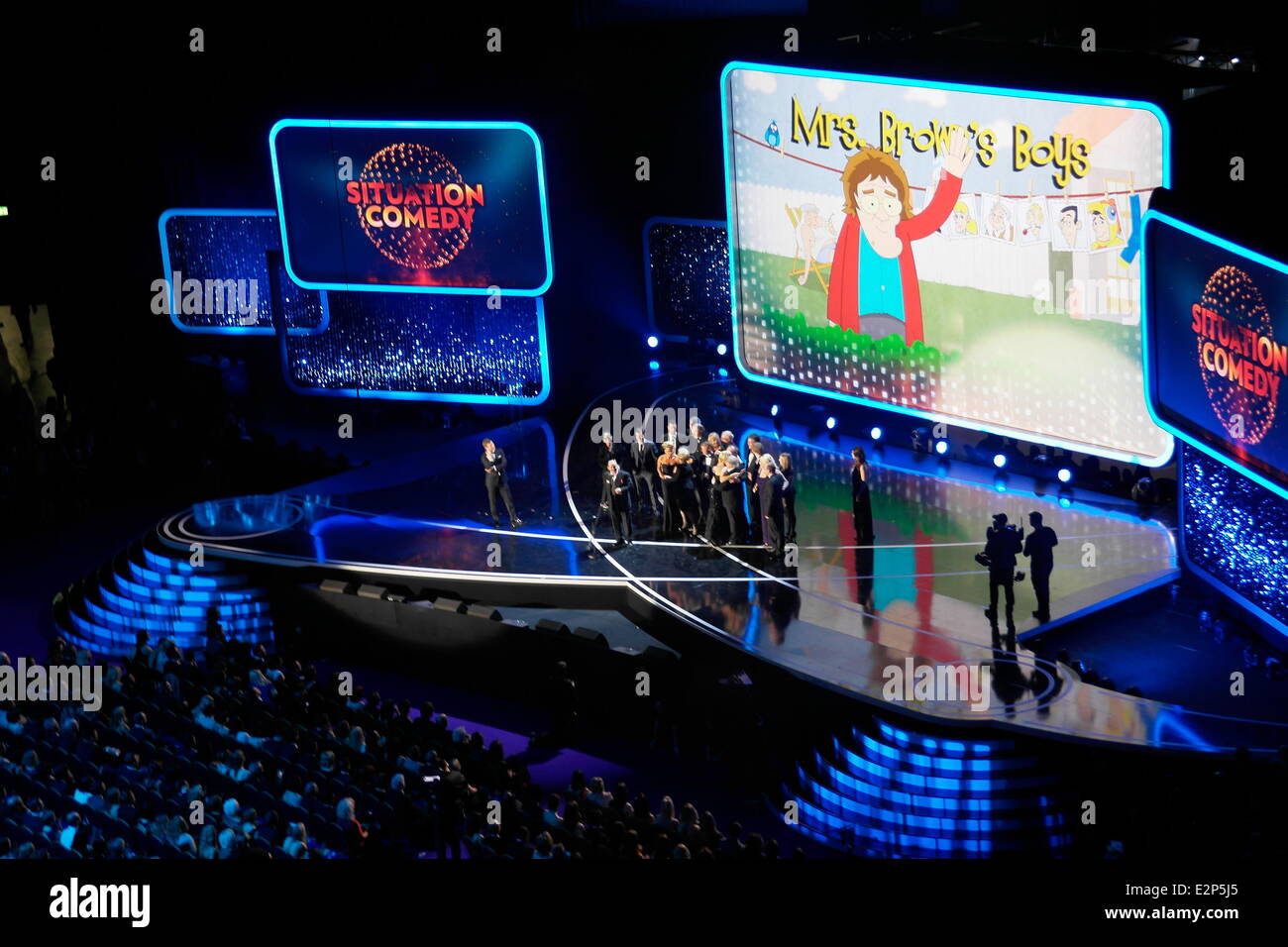 Aerial views inside of the 2013 National Television Awards (NTA's) held ...