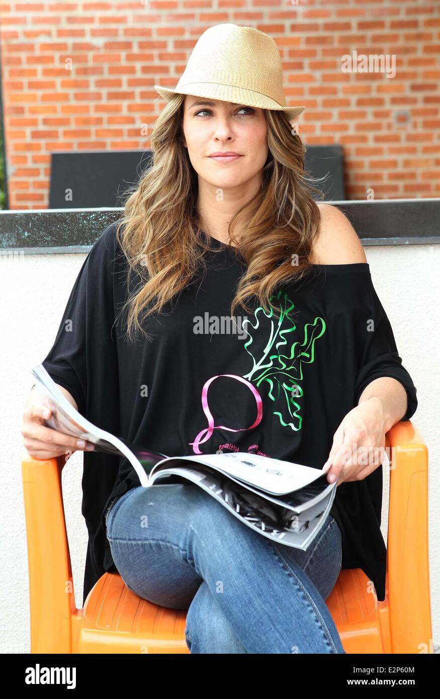 TV Show host of "WipeOut" Jill Wagner photoshoot during a fitting In ...