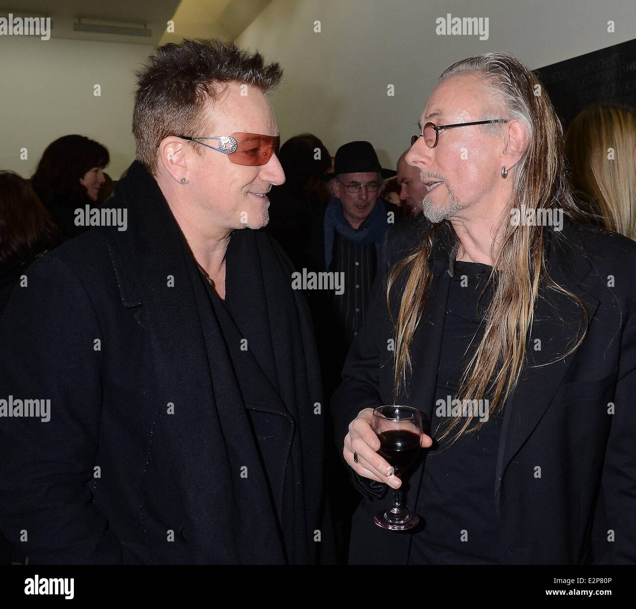U2 members Bono and The Edge at the Kerlin Gallery to support their ...
