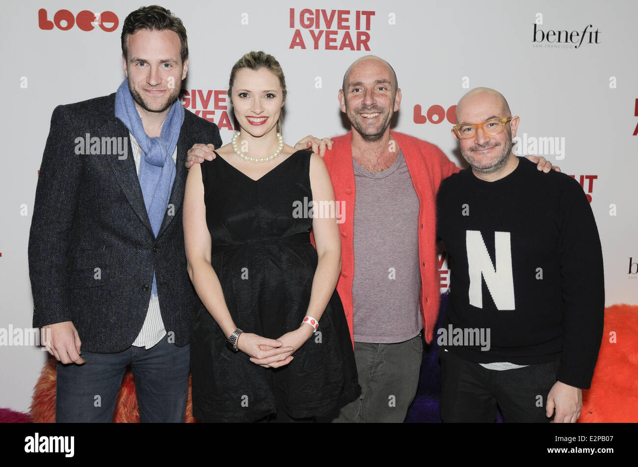 Rafe Spall, Denise Hicks, Dan Mazer and Boyd Hilton at the premiere of ...