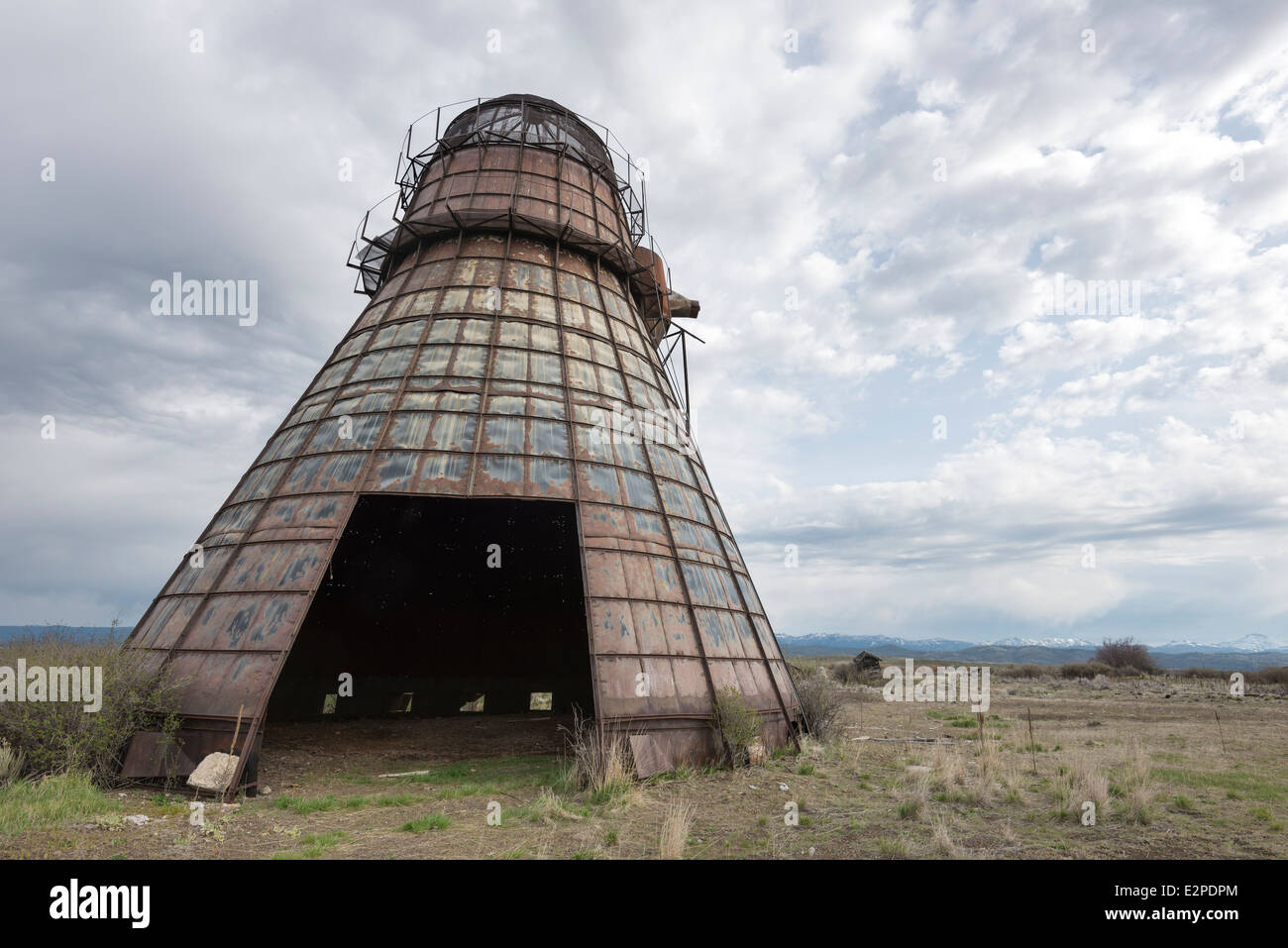 Abandoned wigwam burner at an old millsite in Seneca, Oregon Stock ...