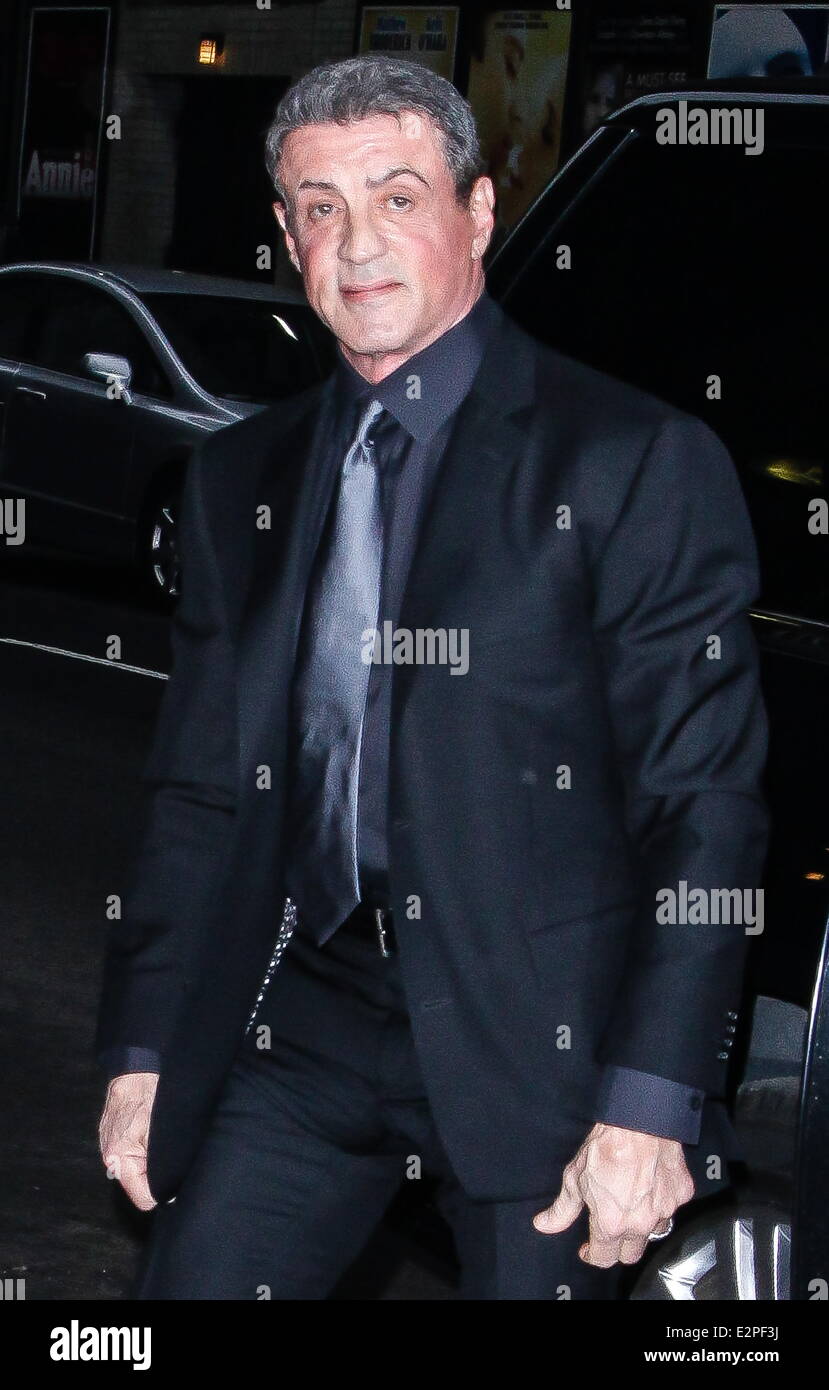 Sylvester Stallone at the Ed Sullivan Theater for 'The Late Show with ...