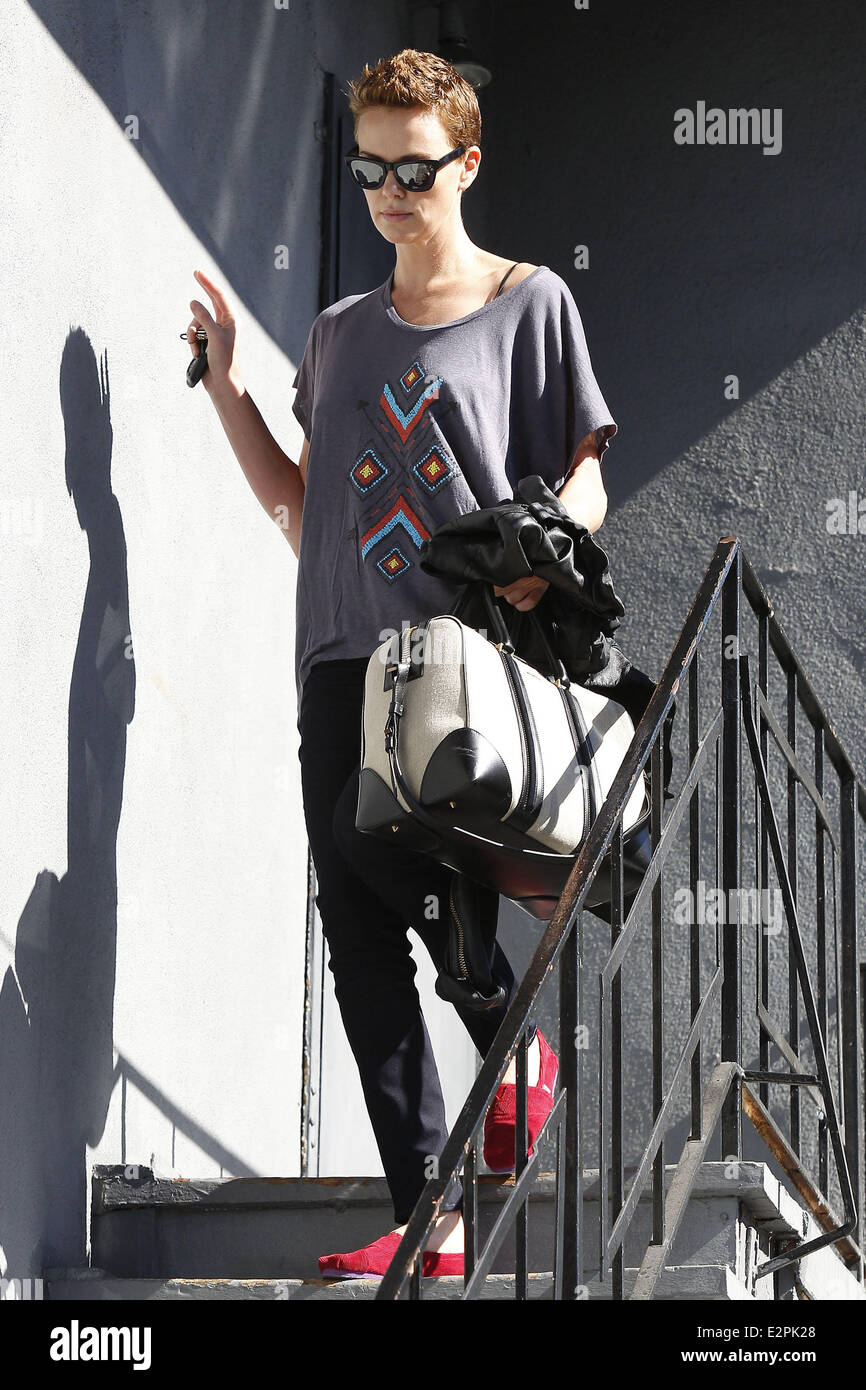 Charlize Theron seen leaving her dance class in West Hollywood ...