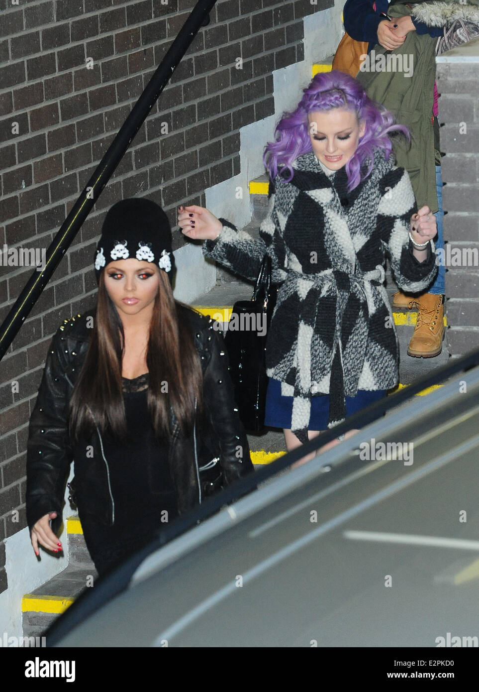 Little Mix leaving ITV Studios after filming Featuring: Perrie Edwards ...