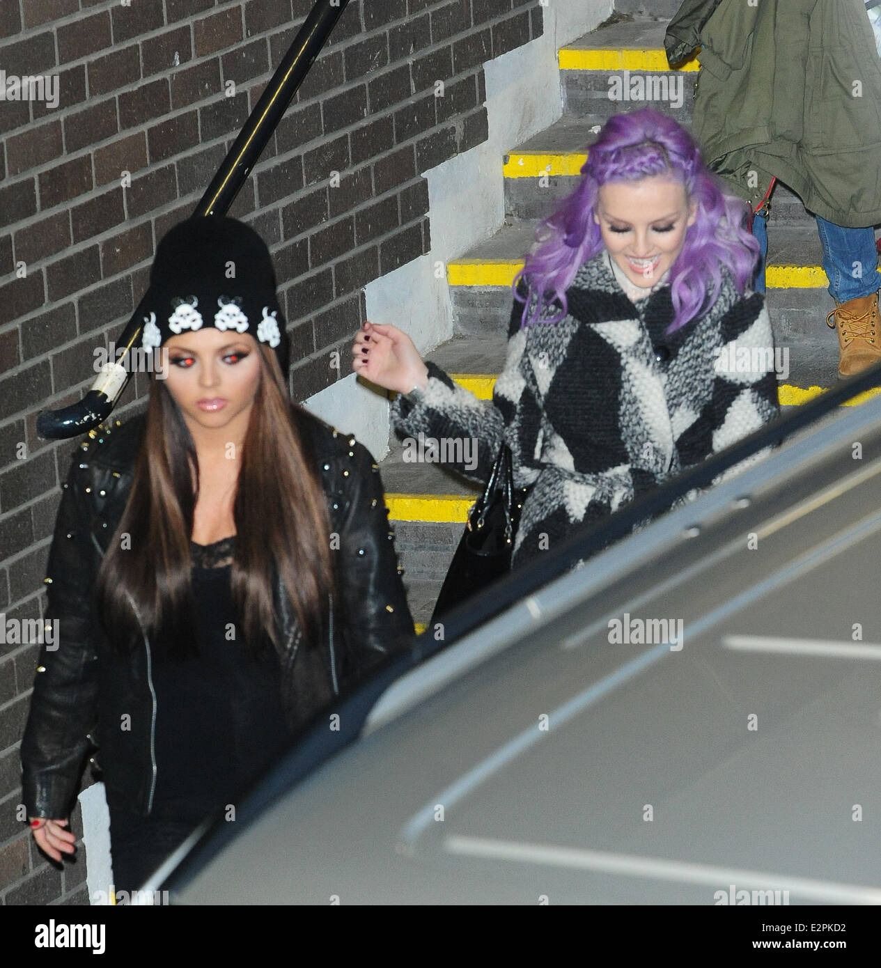 Little Mix leaving ITV Studios after filming Featuring: Perrie Edwards ...