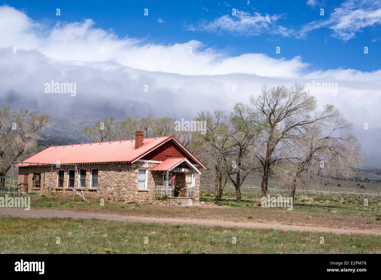 Old rural schoolhouse in the Pueblo Valley of Southeast Oregon Stock ...
