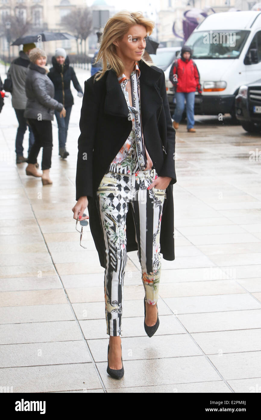 Polish supermodel Anja Rubik is seen arriving at her hotel in Warsaw ...