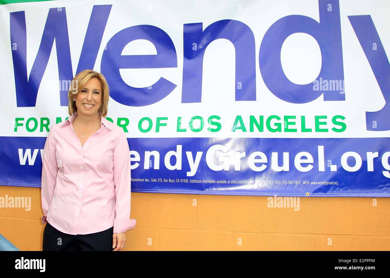 Los Angeles Mayor candidate, Wendy Greuel at the official campaign ...