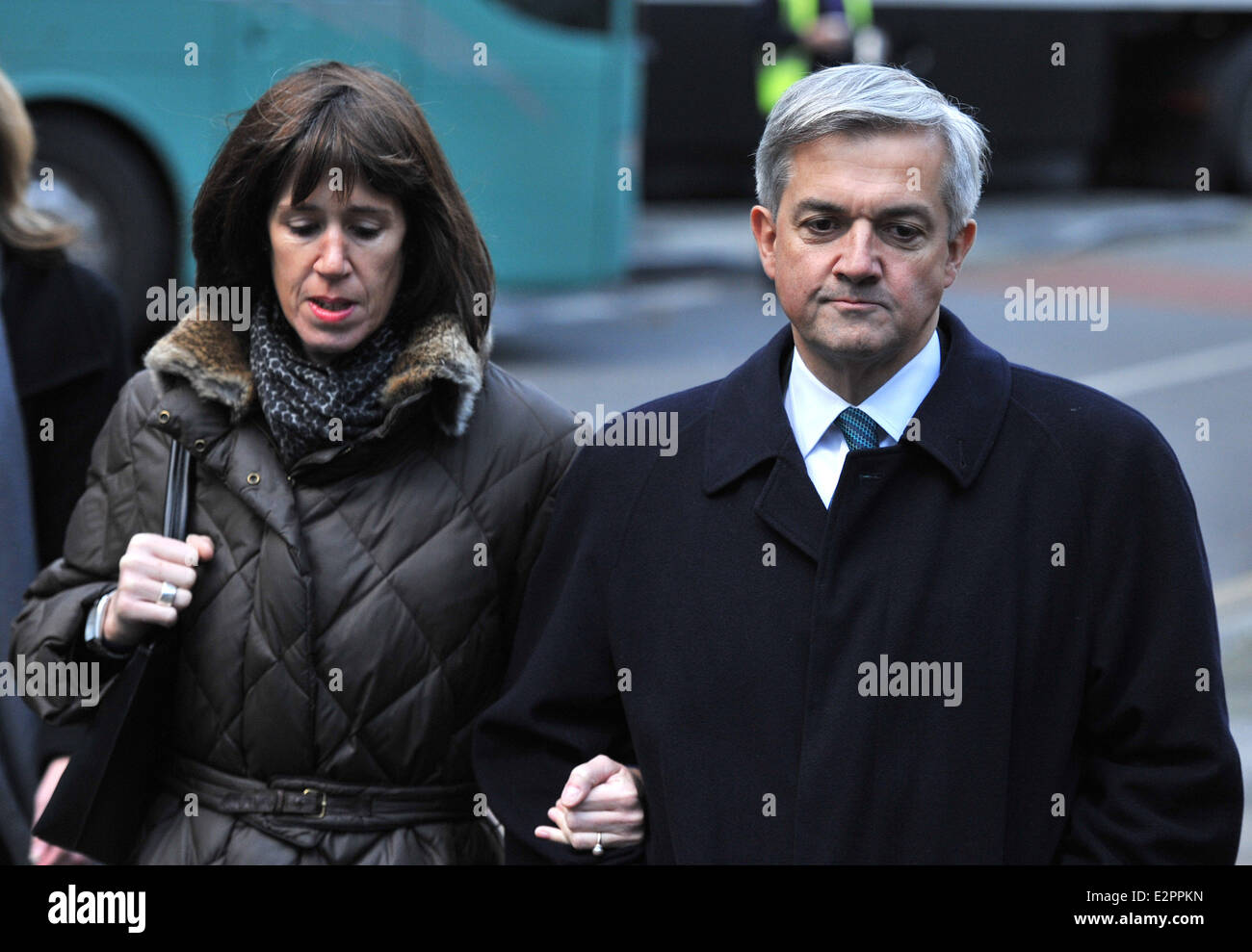 Chris Huhne arrives at Southwark Crown Court for a hearing charged with ...
