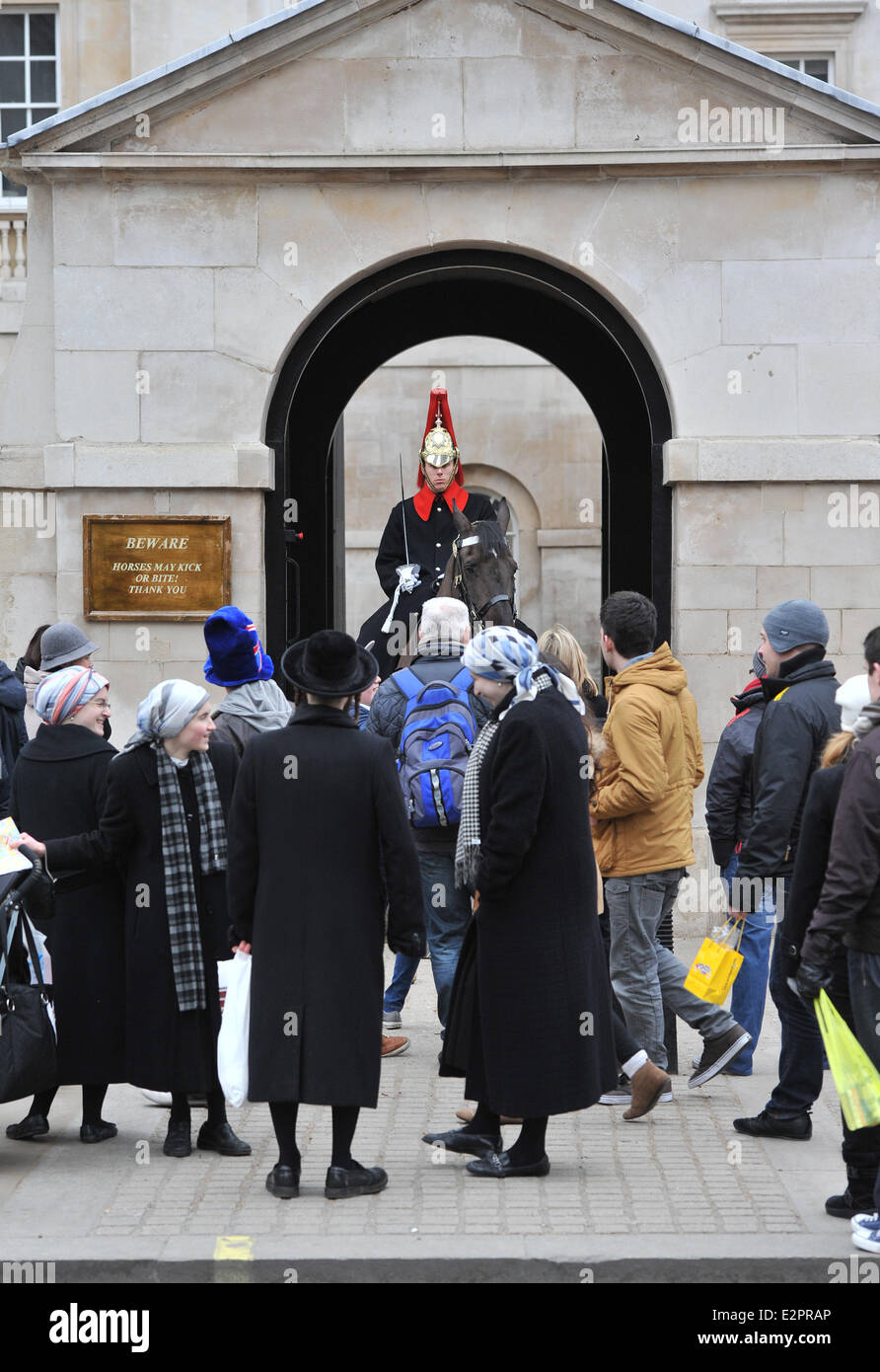 Orthodox Jewish families are seen visiting Horse Guard's Parade in ...