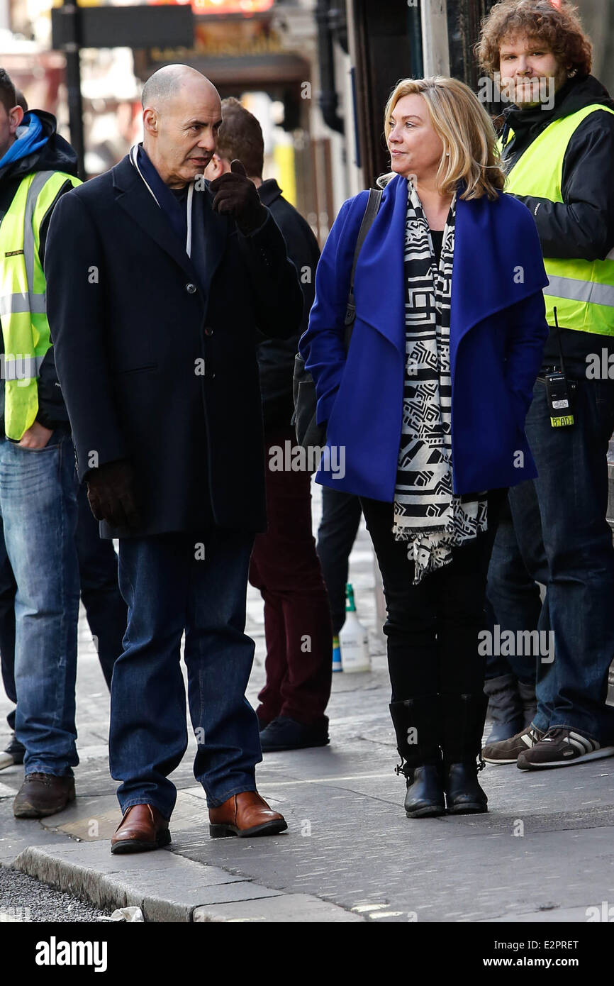 Nicholas Lyndhurst and Amanda Redman filming for BBC series New Tricks ...