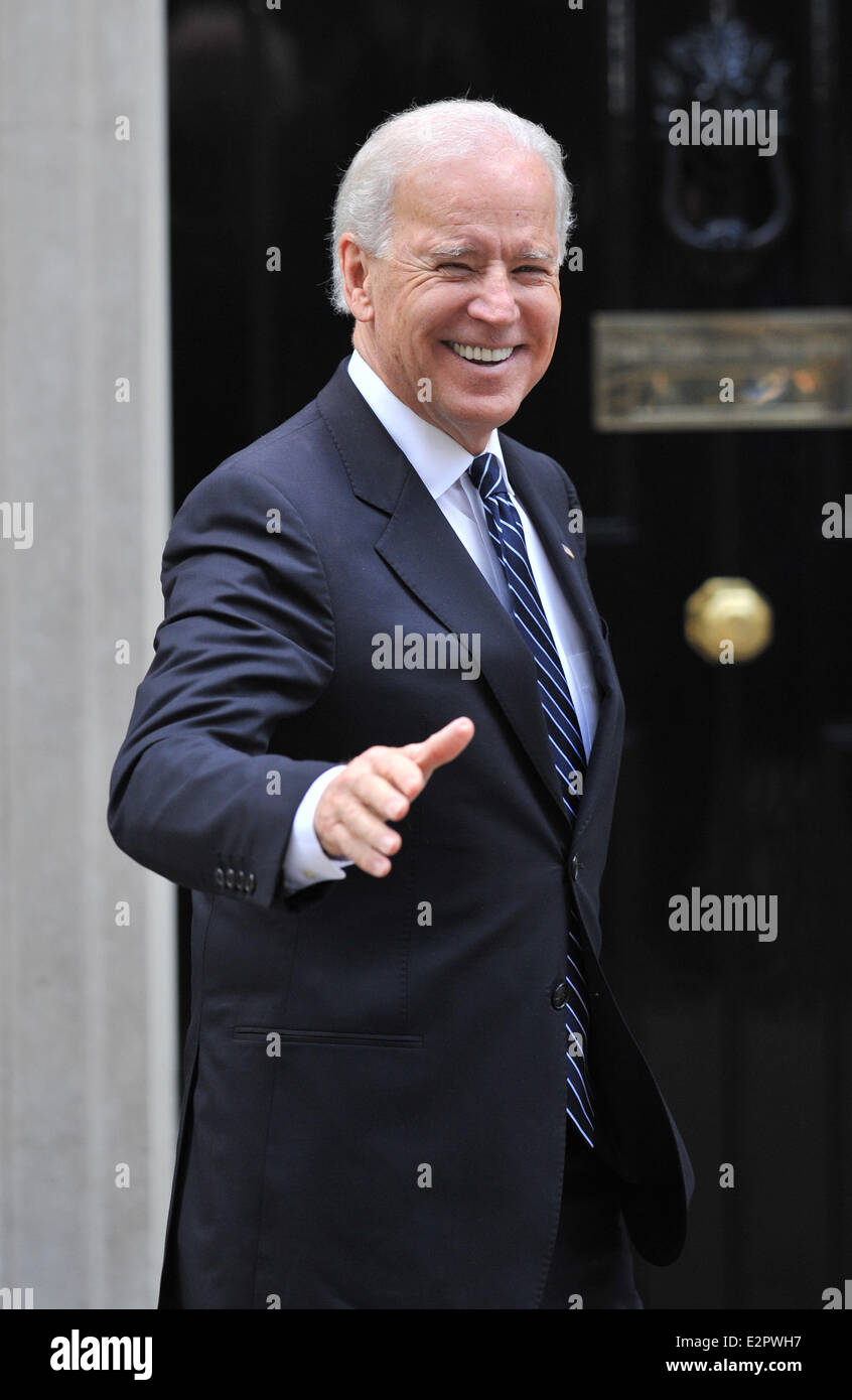 US Vice President Joe Biden arrives at 10 Downing Street for a meeting ...