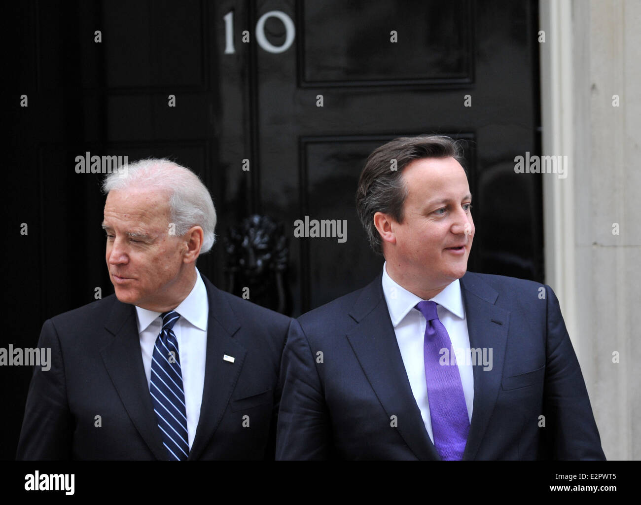 US Vice President Joe Biden outside 10 Downing Street with Prime ...