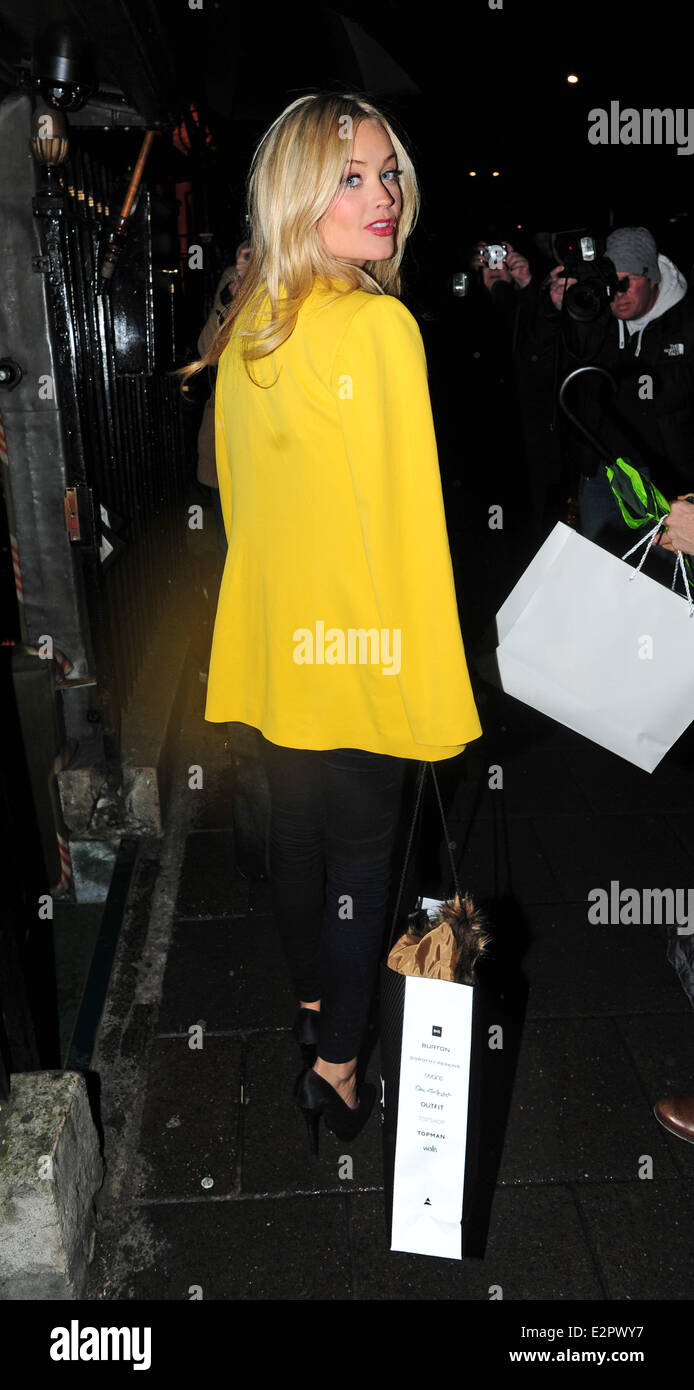 MTV presenter, Laura Whitmore leaves a party celebrating the new ...