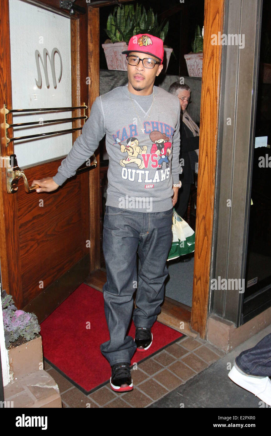 Rapper T.I. departs Madeo restaurant Featuring: T.I. Where: Los Angeles ...