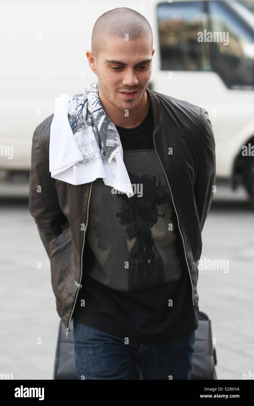 Max George of The Wanted outside Capital FM radio studio Featuring: Max ...