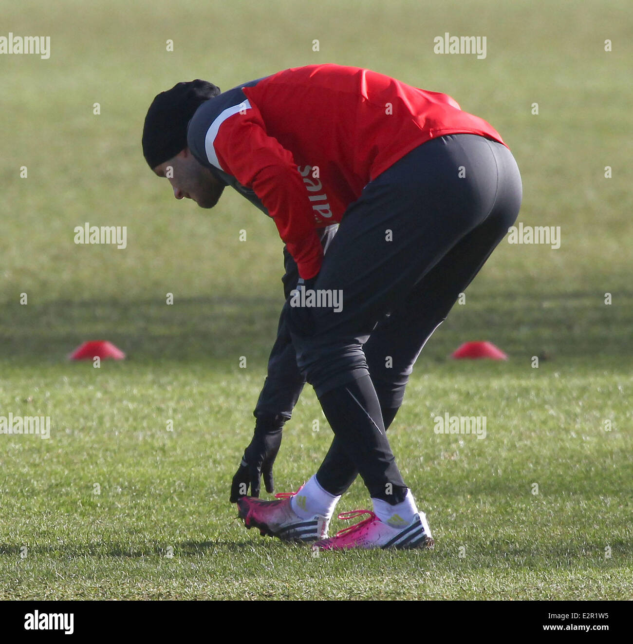 David Beckham is put through his paces during a training session with ...