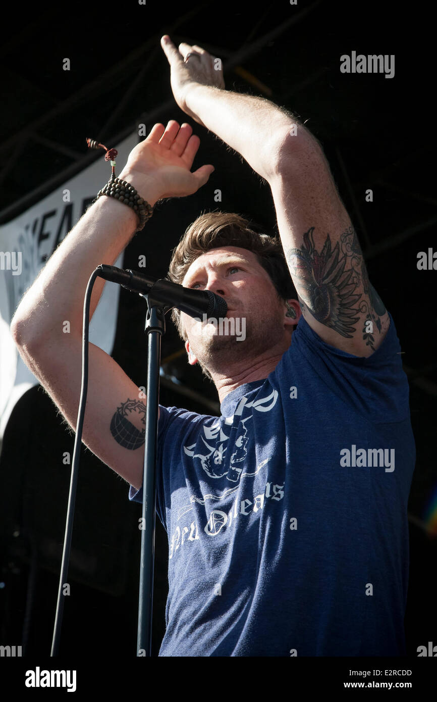 Pomona, CA, USA. 20th June, 2014. Stephen Christian of Anberlin ...