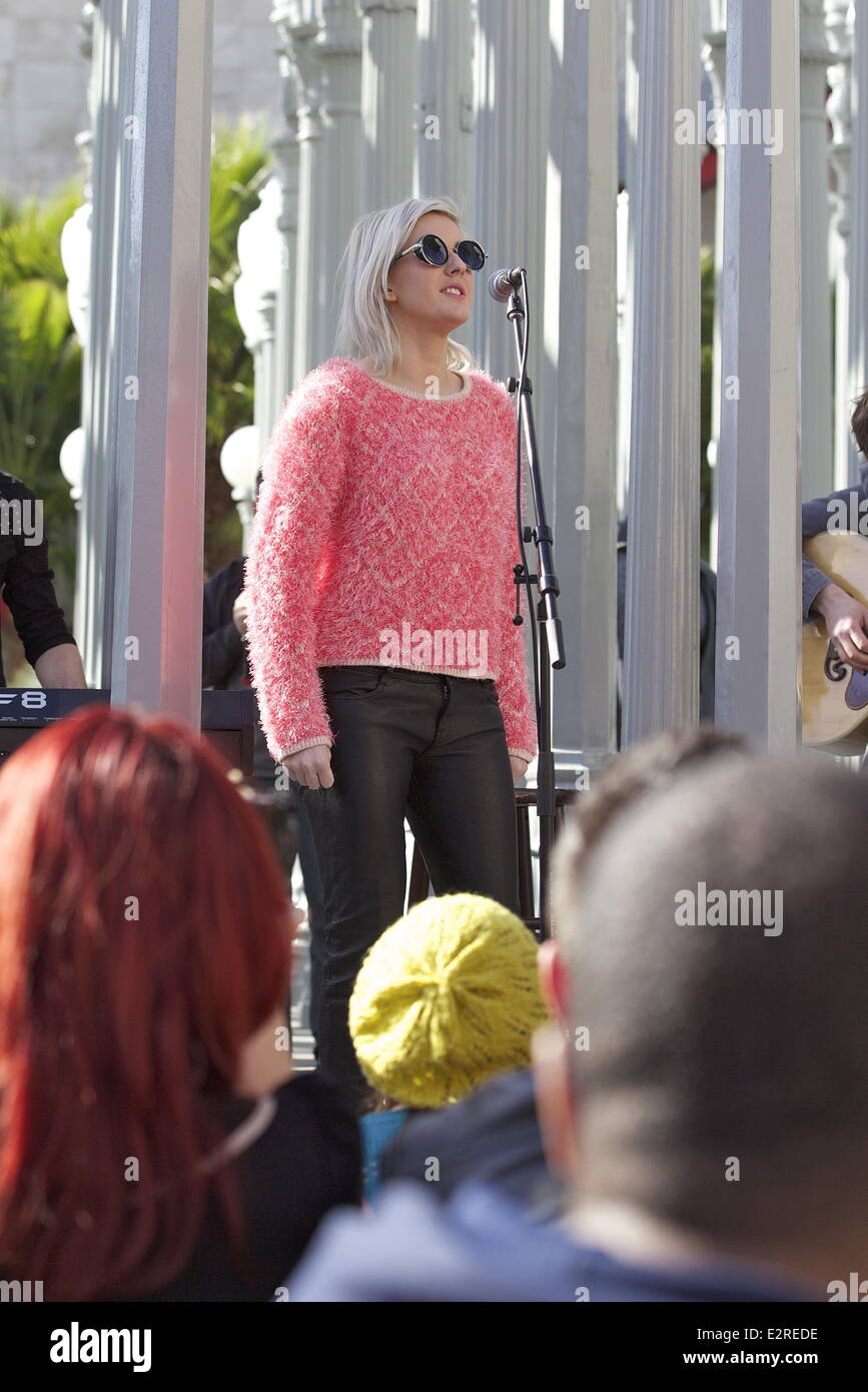 Ellie Goulding performs a free impromptu show at LACMA in Hollywood ...