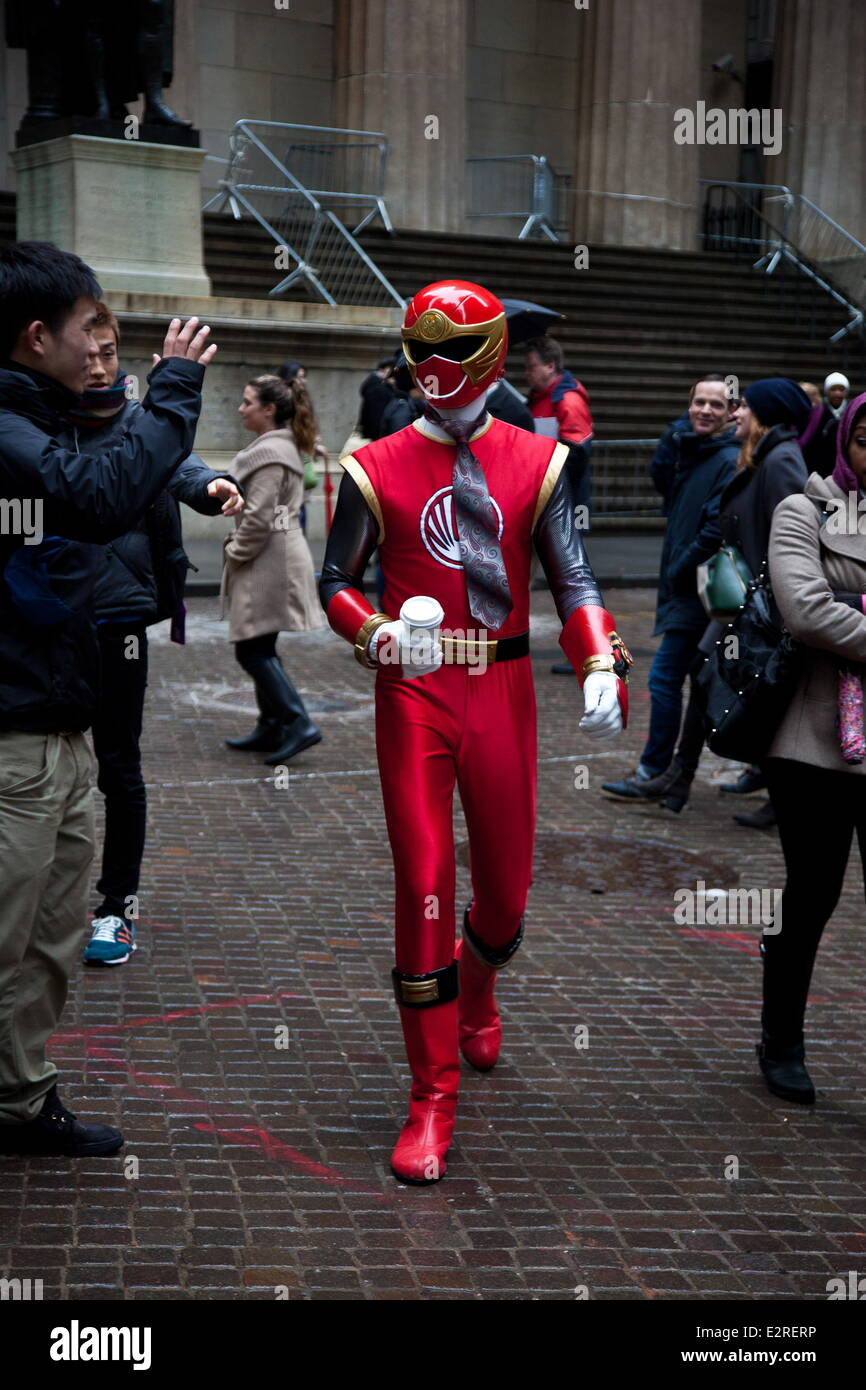 A group of red Power Rangers were spotted drinking Starbucks while ...