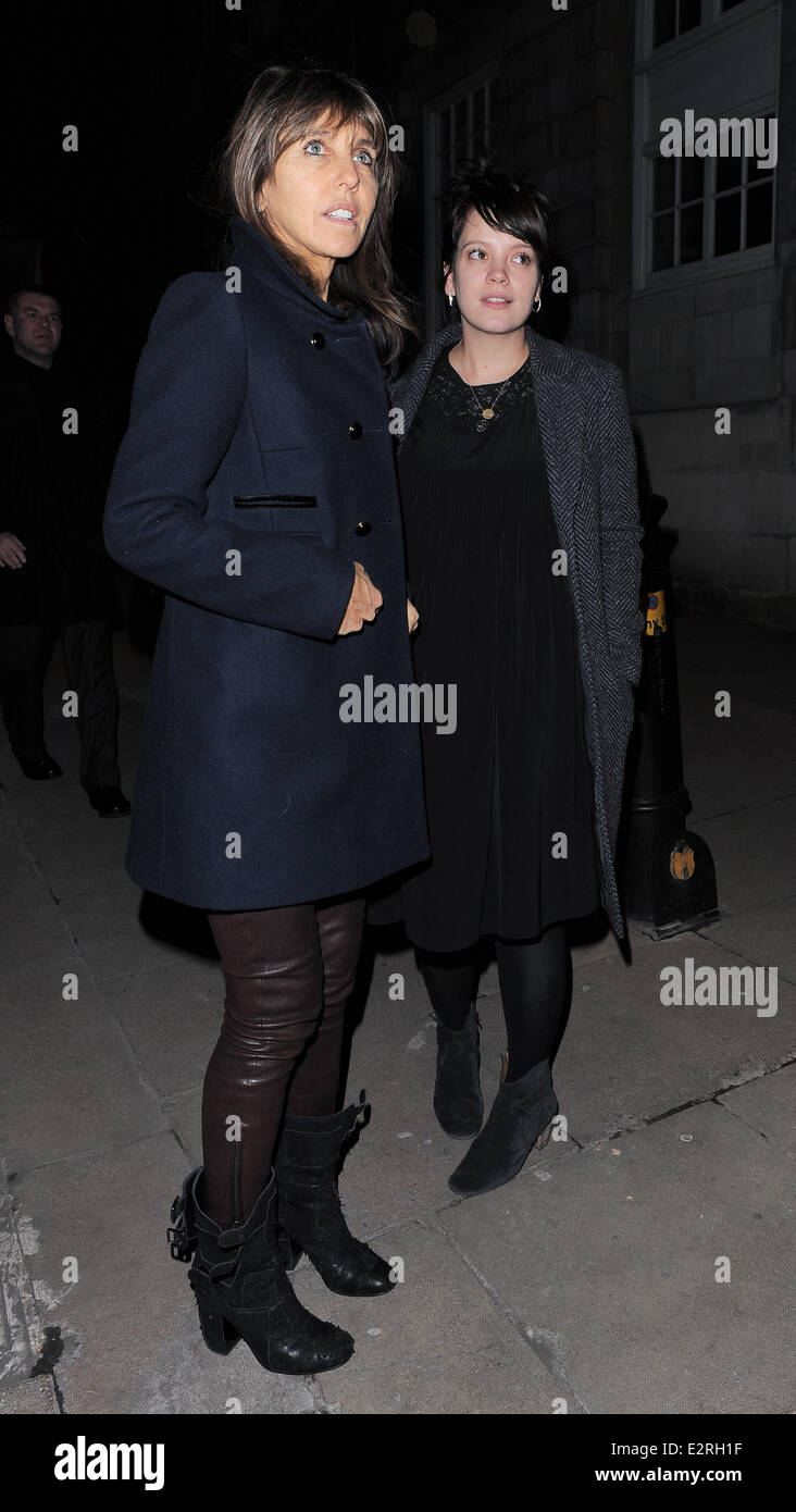 Lily Allen leaving Lou Lou's in Mayfair after a night out. Lily gave ...