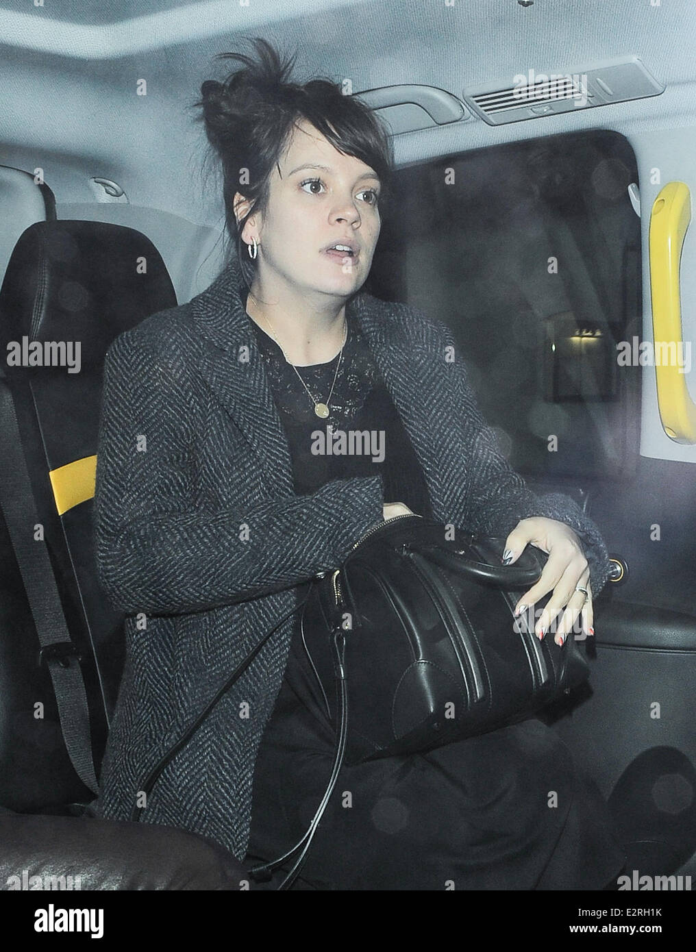 Lily Allen leaving Lou Lou's in Mayfair after a night out. Lily gave ...