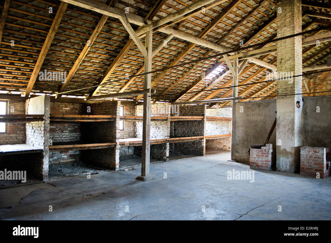Poland, Birkenau, Concentration camp, Dormitory Stock Photo - Alamy
