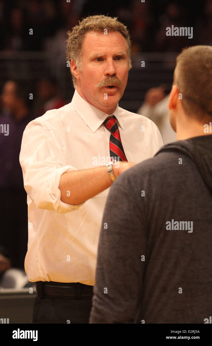 Celebrities watch the LA Lakers vs. Phoenix Suns at the Staples Center ...
