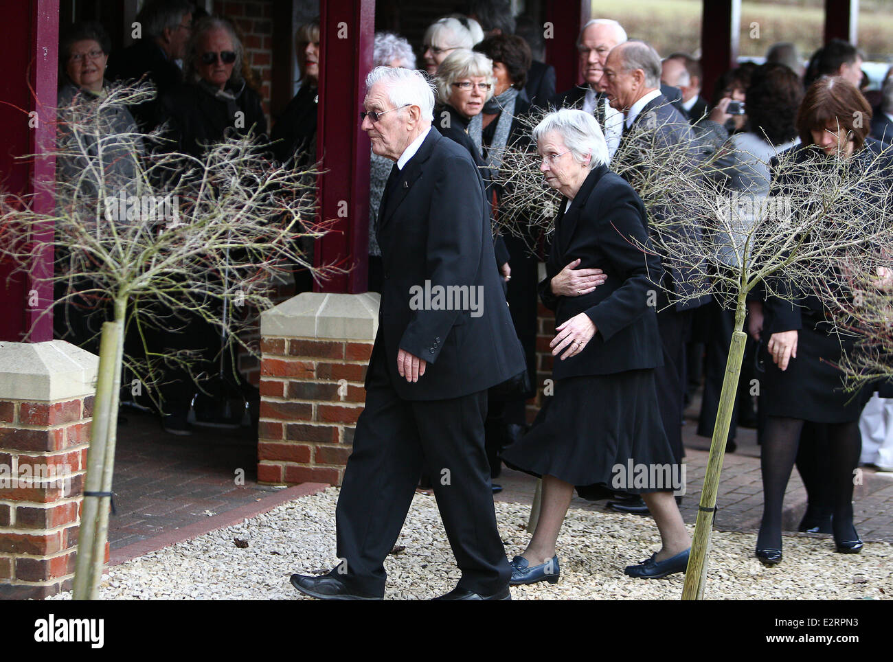 Funeral of Reg Presley of The Troggs at Basingstoke Crematorium, North ...