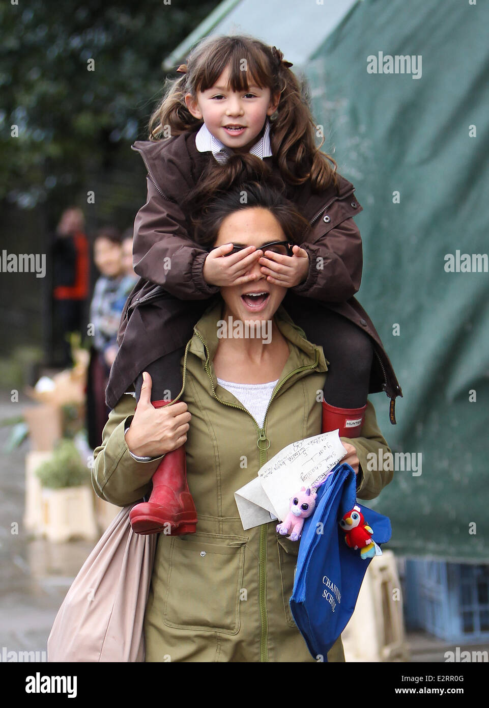 Myleene Klass out and about with her daughter Ava in North London ...