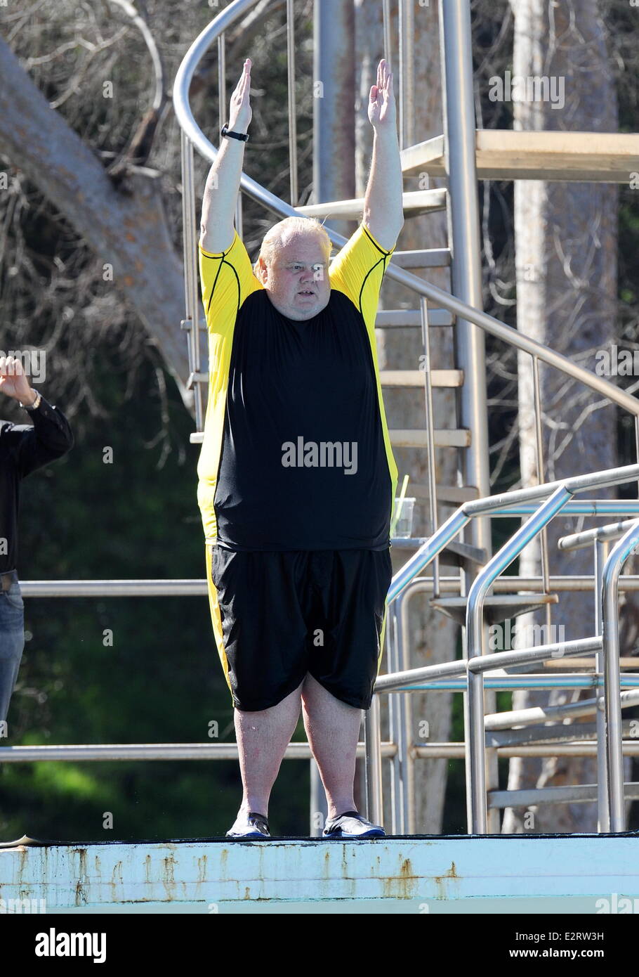 Celebrities practice their dives for the upcoming ABC show 'Splash ...